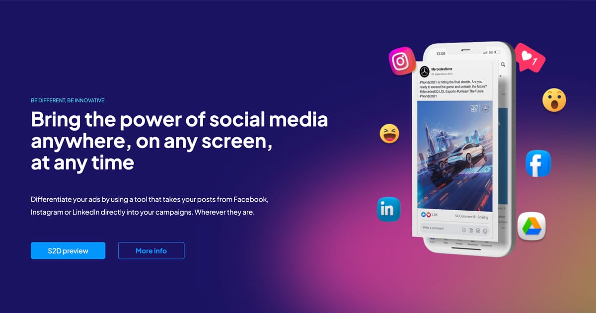 Social Media Posts to Display Banner generator